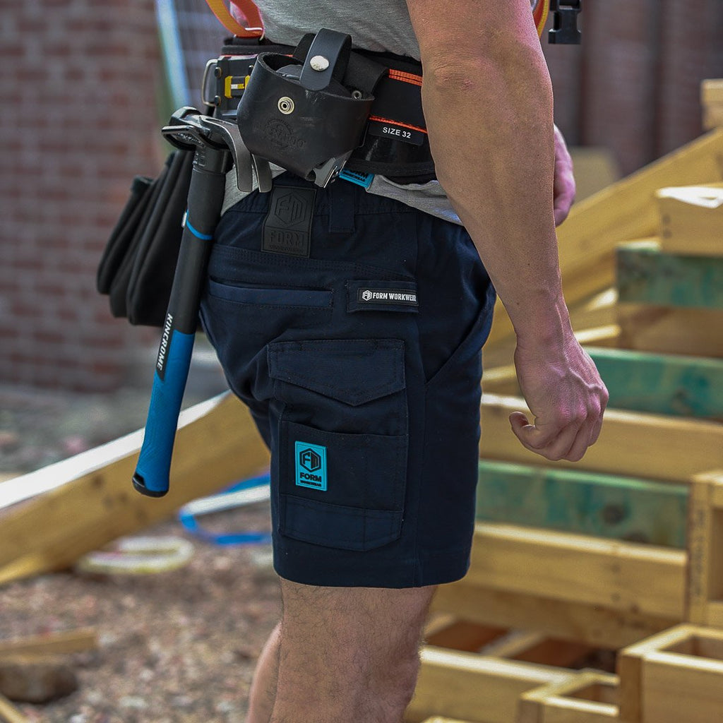 tradie work shorts navy – Form WorkWear